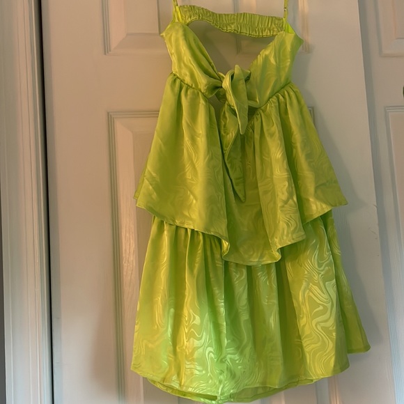 Lucy in the Sky | Dresses | Nwt Lime Green Ruffle Mini Dress | Poshmark